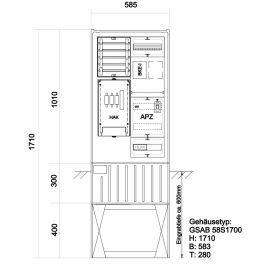 Zähleranschlusssäule Westnetz (1Zähler BKE-I) mit APZ-Feld GSAB ...